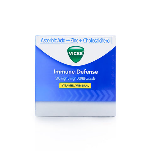 VICKS IMMUNE DEFENSE Ascorbic Acid / Zinc / Vit. D3 500mg / 10mg ...